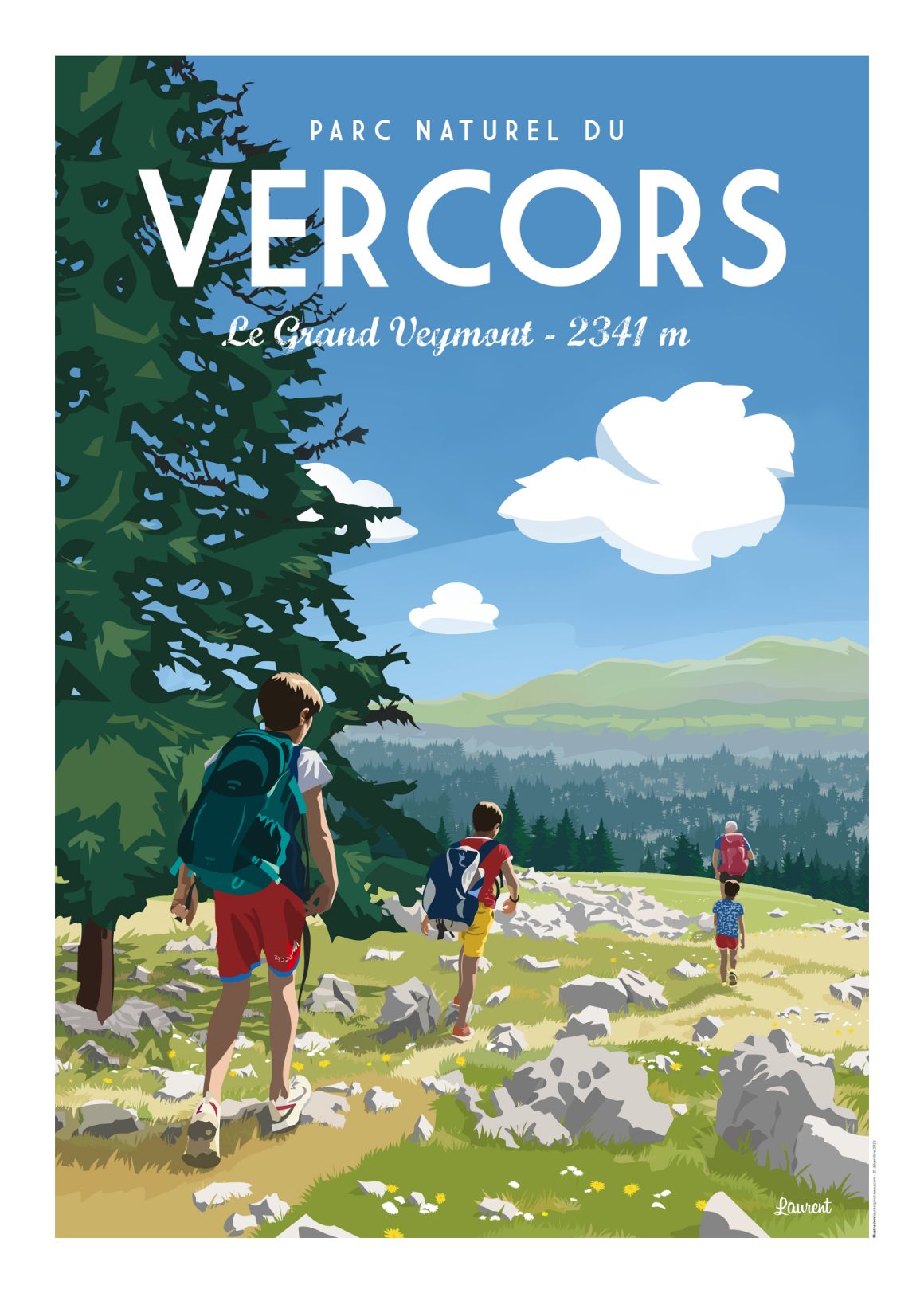 Affiche cadeau illustrée et personnalisée, à tirage unique